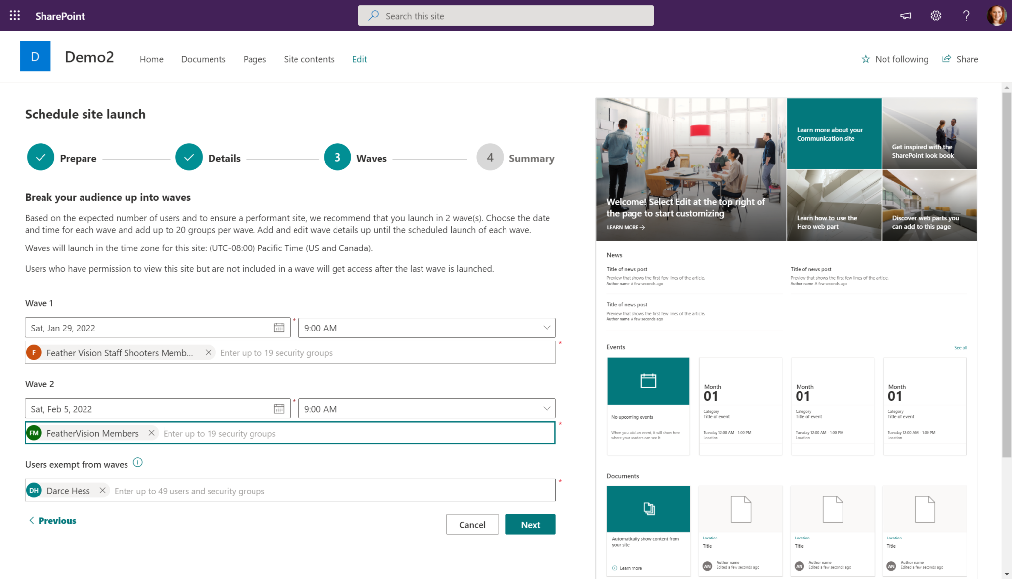 Schedule the Launch of a new site in SharePoint Online – D'arce Hess's Blog