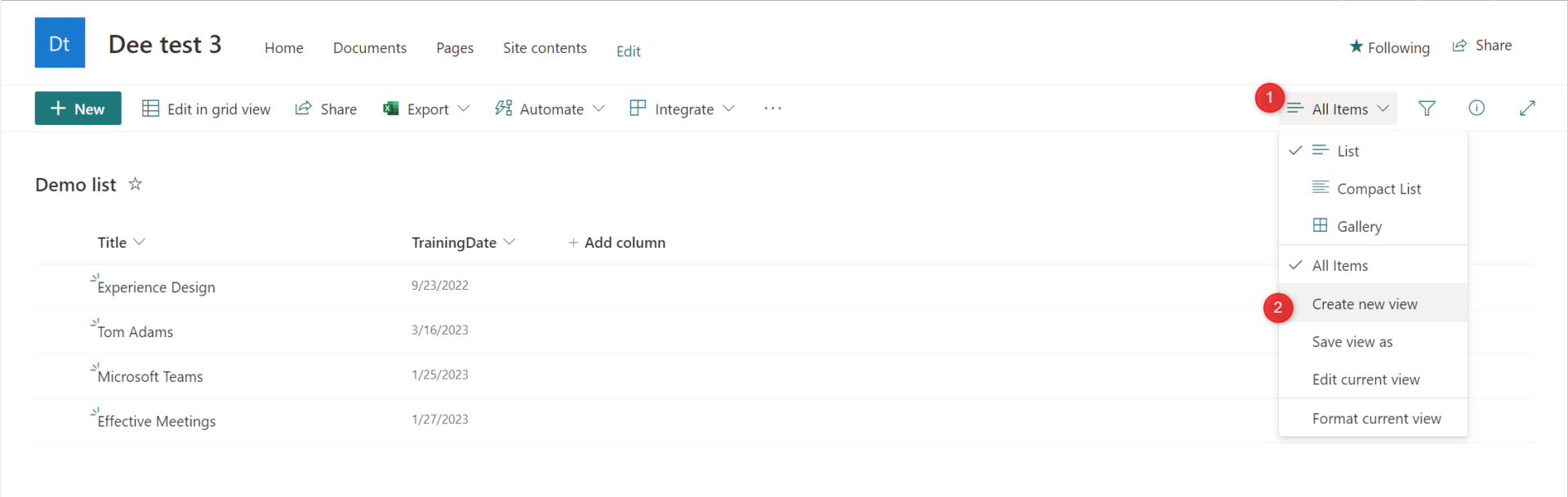 Create a new calendar view using Microsoft Lists – D'arce Hess's Blog