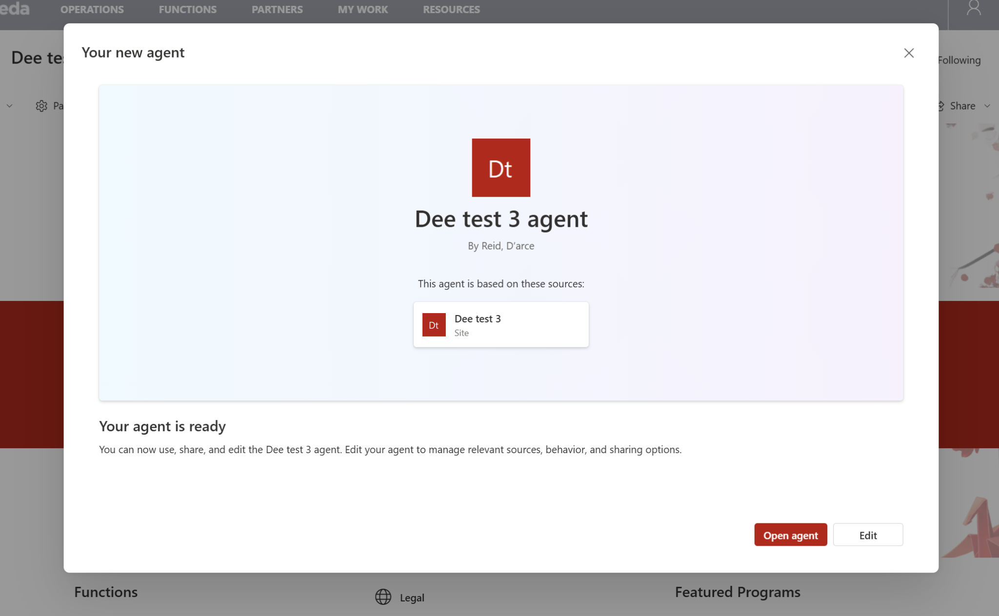 Creating an agent in a SharePoint site – D'arce Hess's Blog