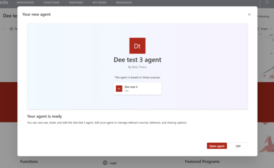 Creating an agent in a SharePoint site – D'arce Hess's Blog